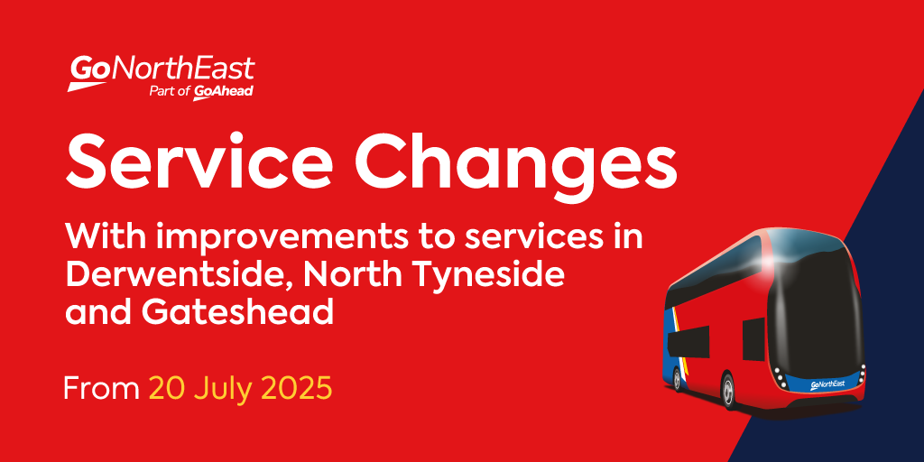 Your guide to our service changes from Sunday 20 July 2025 - Go North East