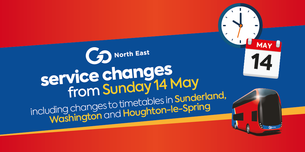 Service changes from Sunday 14 May - Go North East
