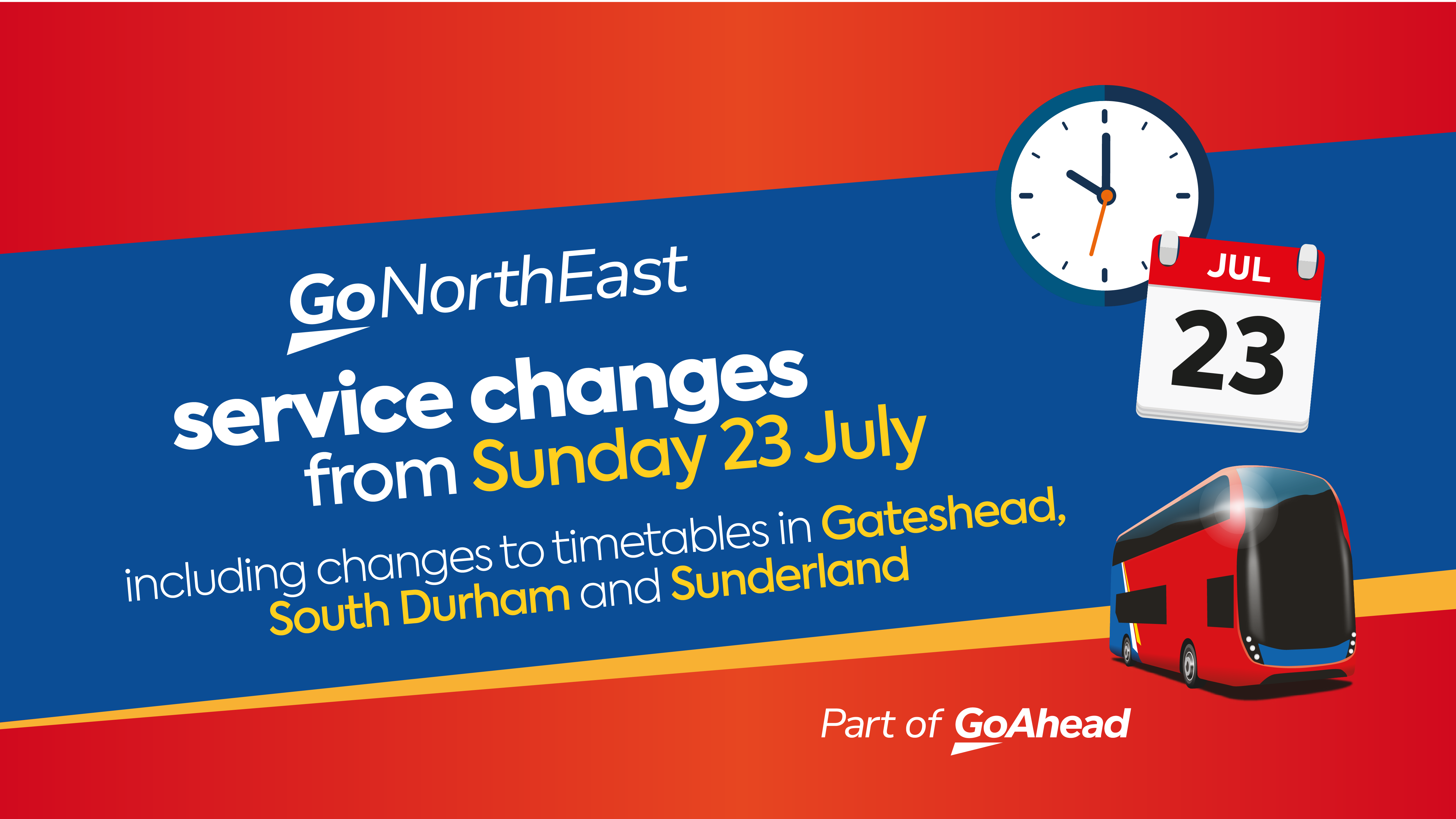 Service changes from Sunday 23 July - Go North East