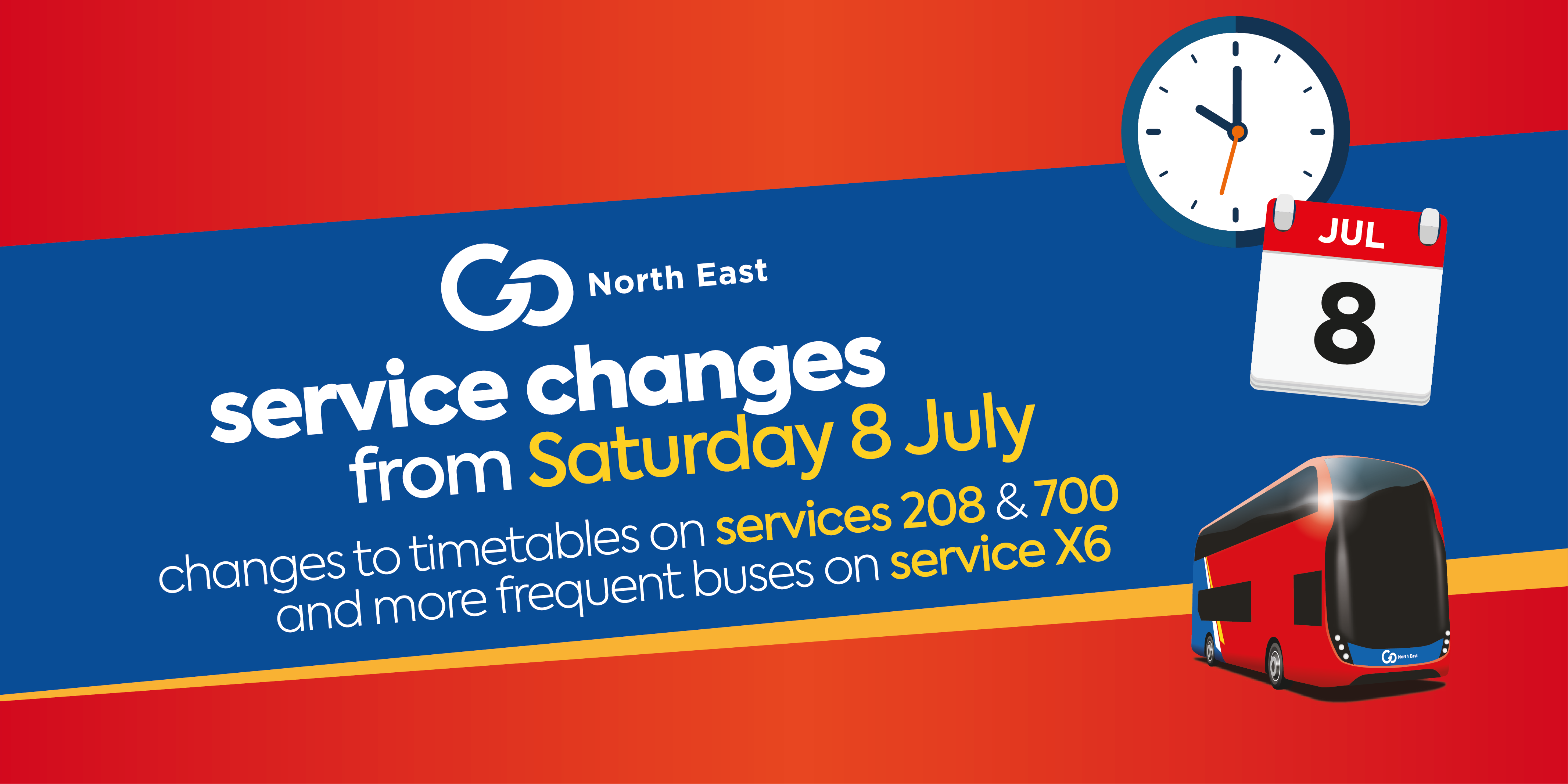 Service changes from Saturday 8 July - Go North East