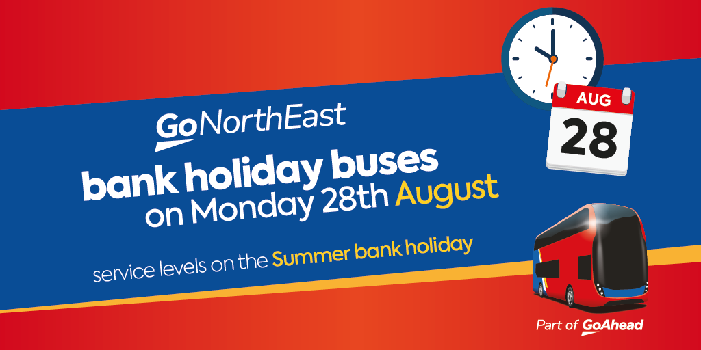 Summer Bank Holiday Buses – 28 August 2023 - Go North East